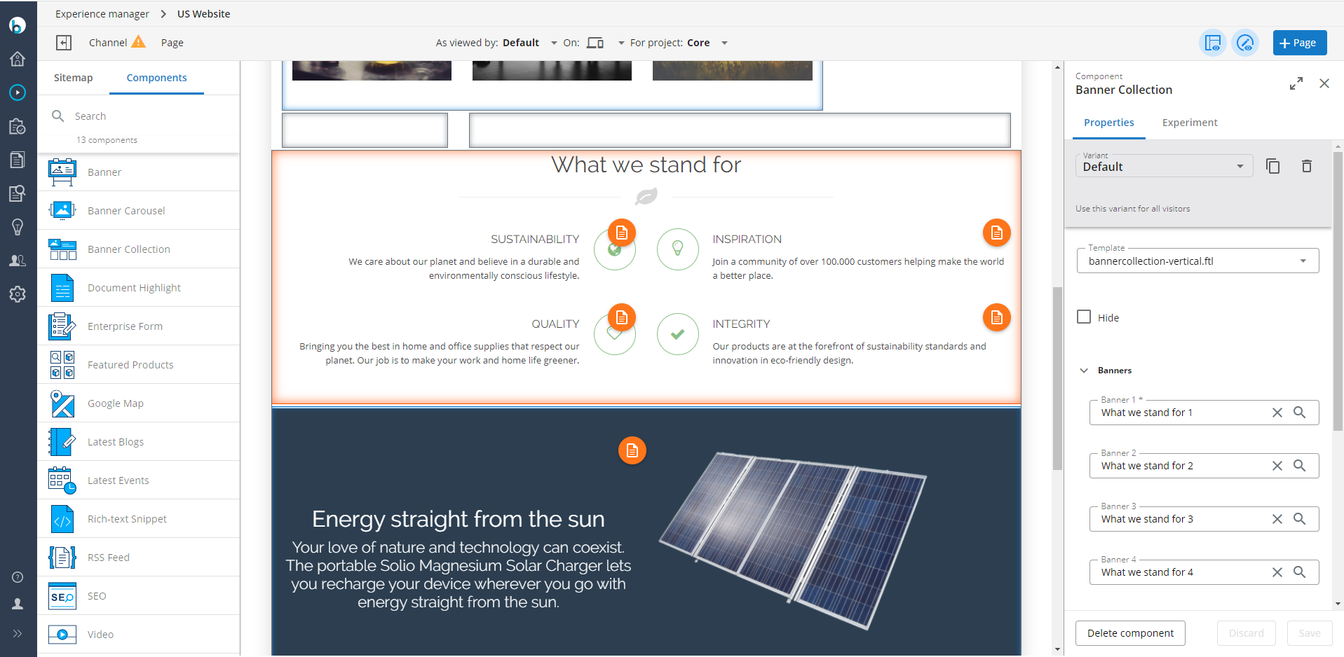 Manage Components on a Page - Bloomreach Experience Manager (PaaS/Self ...